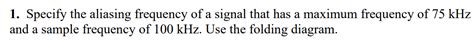 Solved 1 Specify The Aliasing Frequency Of A Signal That