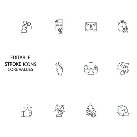 Core Values Icons Set Core Values Pack Symbol Vector Elements For Infographic Web 9843101