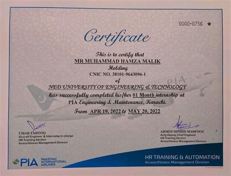 Muhammad Hamza Malik On Linkedin Internship