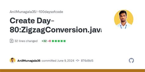Anil Munagala On Linkedin Create Day 80zigzagconversionjava · Anilmunagala35 100daysofcode