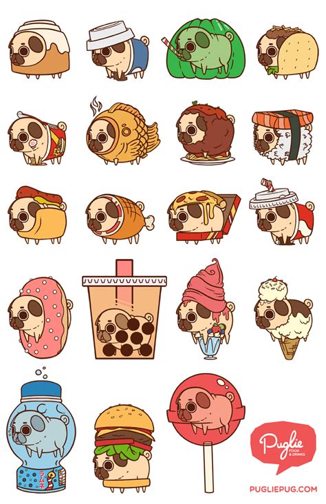 Puglie Mart Легкие рисунки Милый рисунок Веселые мопсы