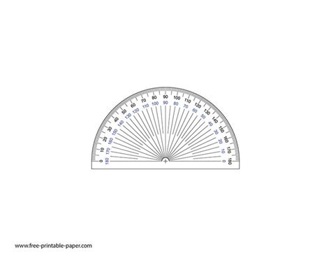 Protractor Angle Measuring Tool Free Printable Paper Angle