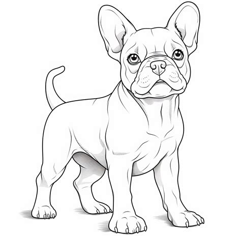 Premium Photo Cute French Bulldog Coloring Pages Free Printable With