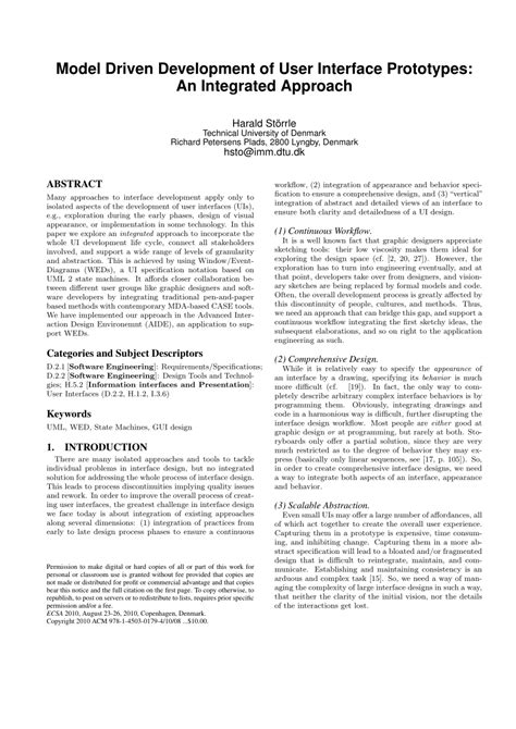 Pdf Model Driven Development Of User Interface Prototypes An Integrated Approach