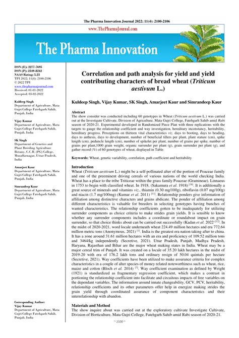 pdf correlation and path analysis for yield and yield contributing