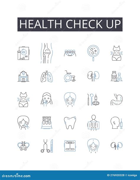 Health Check Up Line Icons Collection Correct Fix Rectify Adjust