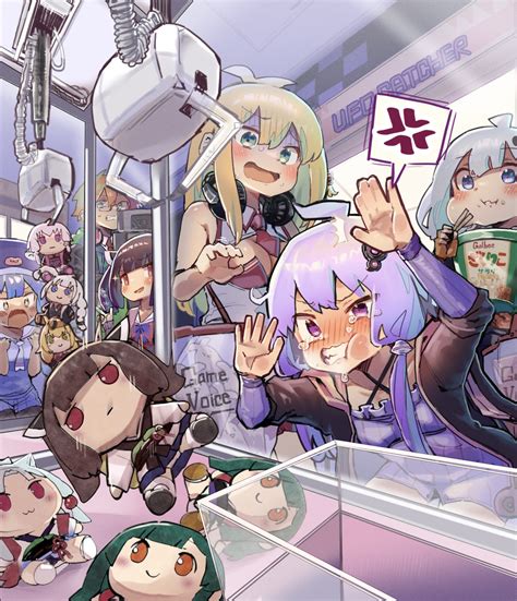 Safebooru 1boy 5girls Against Glass Anger Vein Blonde Hair Blue Eyes
