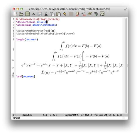 Emacs How To Set Preview Latex Left Indentation On Formulas Tex