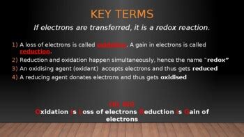 Introduction To Redox Reactions And The Electrochemical Series Tpt