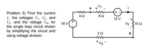 Solved Find The Current 1 The Voltages V 1 V 2 And V 3