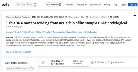 Fish Edna Metabarcoding From Aquatic Biofilm Samples Methodological