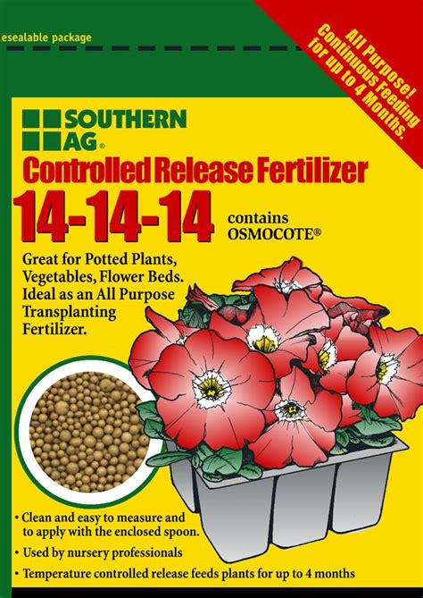 Controlled Release Fertilizer 14 14 14 Southern Ag 1 Lb 5 Lb 20 Lb