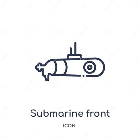 Linear Submarine Front View Icon From Army And War Outline Collection Thin Line Submarine Front