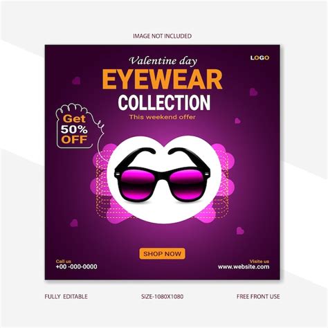 Premium Vector Valentine Social Media Sunglass Post Template