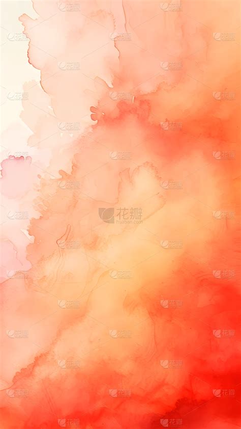 通用简约彩色橙色红色水彩晕染印染背景素材 花瓣网