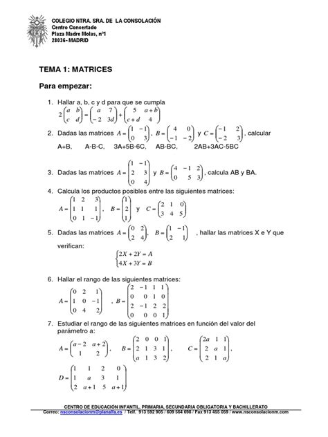 Matrices Cc Pdf