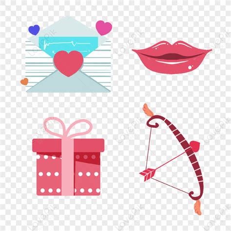 발렌타인데이 선물 봉투 하트 일러스트활과 화살입술love Png 일러스트 무료 다운로드 Lovepik