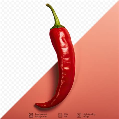 Premium Psd A Red Pepper With A Green Stem On It
