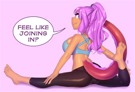 Rule 34 Blue Eyes Dragon Girl Dragon Tail Female Fluffy Ears Matemi