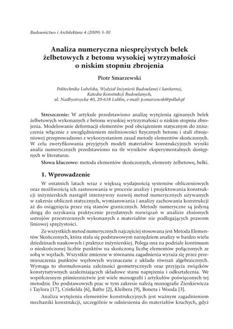 Pdf Numerical Analysis Of Inelastic Reinforced High Strength Concrete Beams With Low