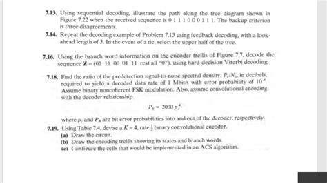 7 13 using sequential decoding illustrate the path