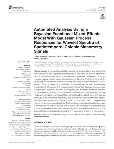 Pdf Automated Analysis Using A Bayesian Functional Mixed Effects