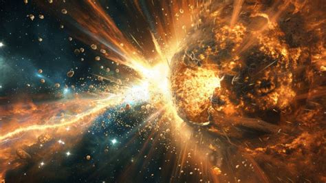 A Powerful Explosion Of Particles Can Be Seen As Two Massive Objects