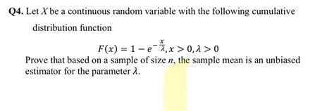 Q4 Let X be a continuous random variable | StudyX