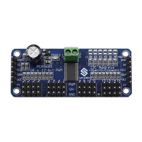 Pca 9685 16チャンネル 12ビット Pwm サーボドライバ Robotshop
