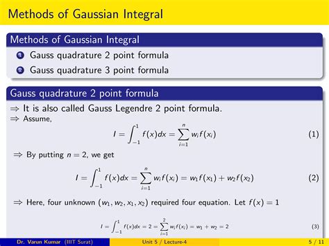 Gaussian Numerical Integration Pdf