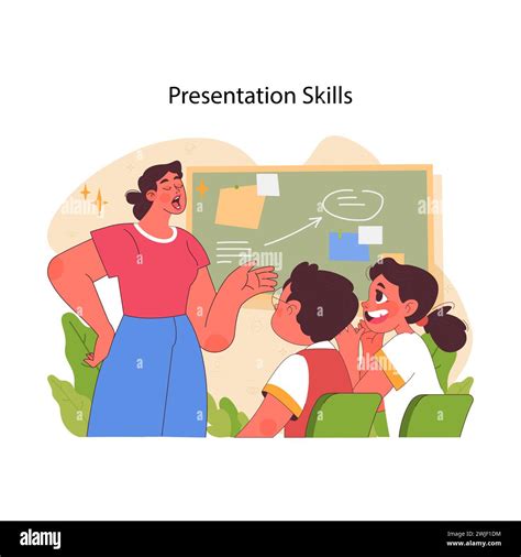 Presentation Skills Concept Confident Speaker Engaging Audience With