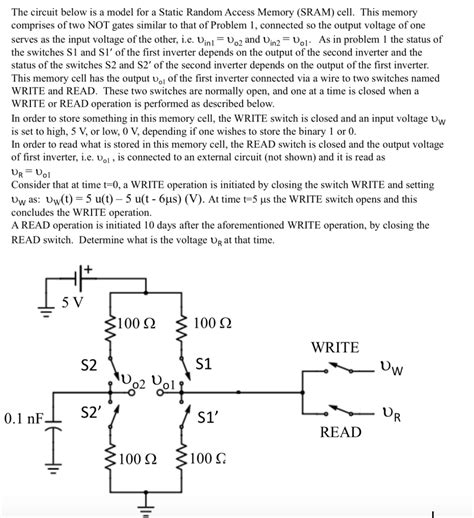 The Circuit Below Is A Model For A Static Random Chegg Com