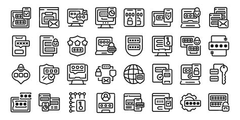 Premium Vector Multi Factor Authentication Icons Set Outline Vector