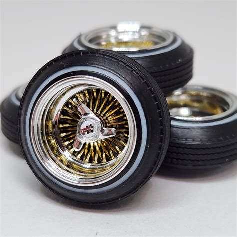 1 25 13 Straight Lace Gold Chrome Lowrider Model Car Parts