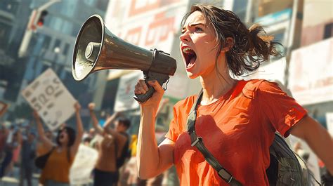 download ai generated protest woman royalty free stock illustration