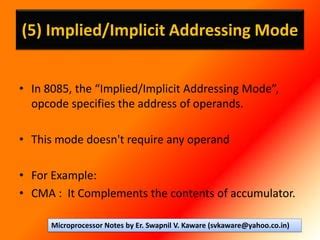 Addressing Modes Of By Er Swapnil V Kaware PPT