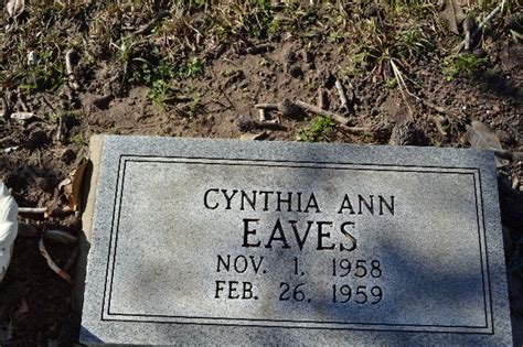 Cynthia Ann Eaves 1958 1959 Homenaje De Find A Grave