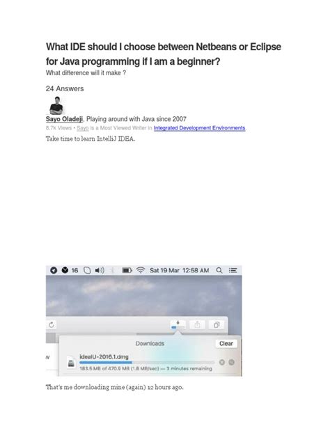 Pdf What Ide Should I Choose Between Netbeans Or Eclipse For Java