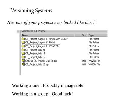 Ppt Versioning Systems Powerpoint Presentation Free Download Id