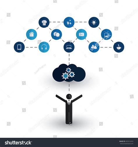Digital World Networks Iot Cloud Computing Stock Vector Royalty Free 455312410