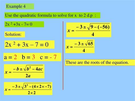 Quadratic Formula Solving For X Solving For Quadratic Equations Ppt Download