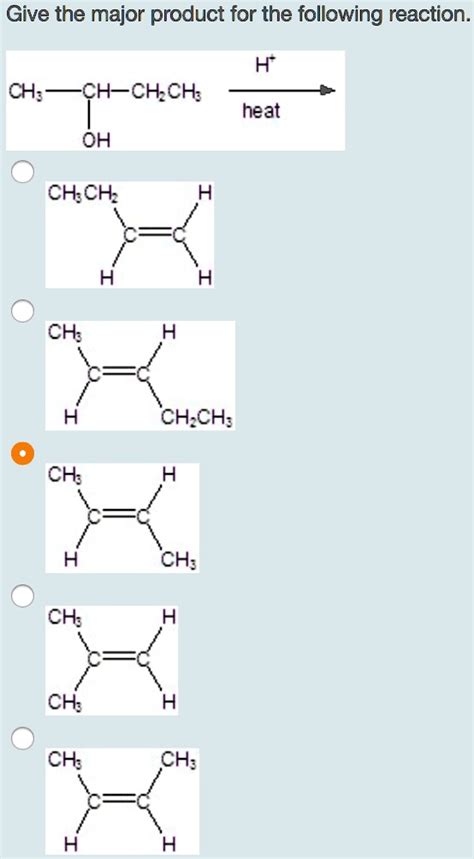 SOLVED: ' Give the major product for the following reaction. Give the major product for the ...