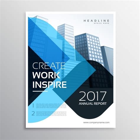 블루 브로슈어 무료 벡터