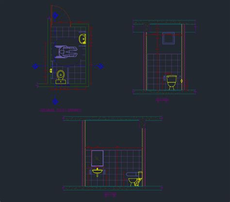 Disabled Toilet Cad Drawing Dwg Ada Accessible Layout