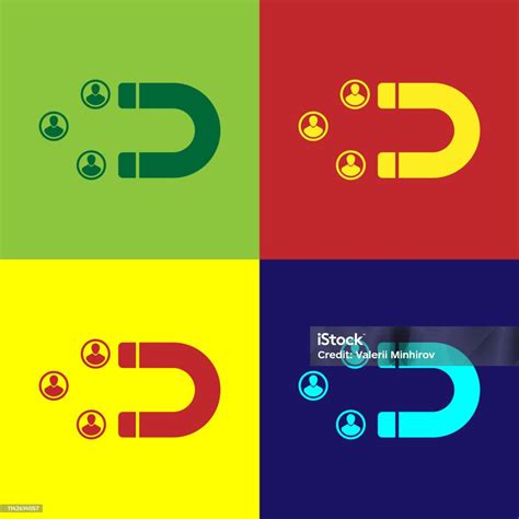 컬러 배경에 고립 된 아이콘을 유치 색상 고객 고객 유지 지원 및 서비스 자석으로 유치 하는 고객 들 벡터 일러스트 0명에 대한 스톡 벡터 아트 및 기타 이미지 Istock