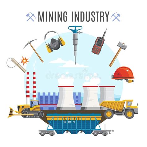 Logistic Of Mining Industry Infographic Pictures Stock Vector