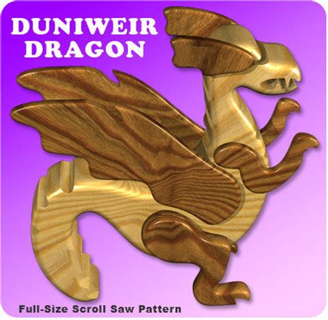 Duniweir Dragon Scroll Saw Toy Pattern PDF Download Etsy