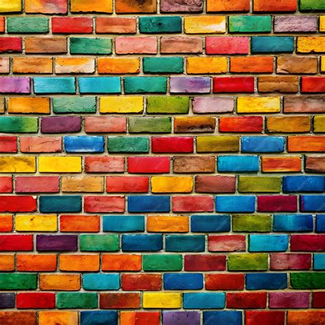 Colorful Brick Wall Textur Premium Ai Generated Image