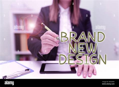 Writing Displaying Text Brand New Design Concept Meaning Brainstorming About Branding Strategy