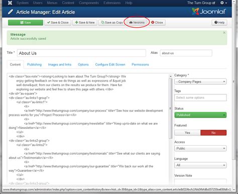 How To Use The New Joomla Version Tool In Joomla 32 Joomla Design Blog